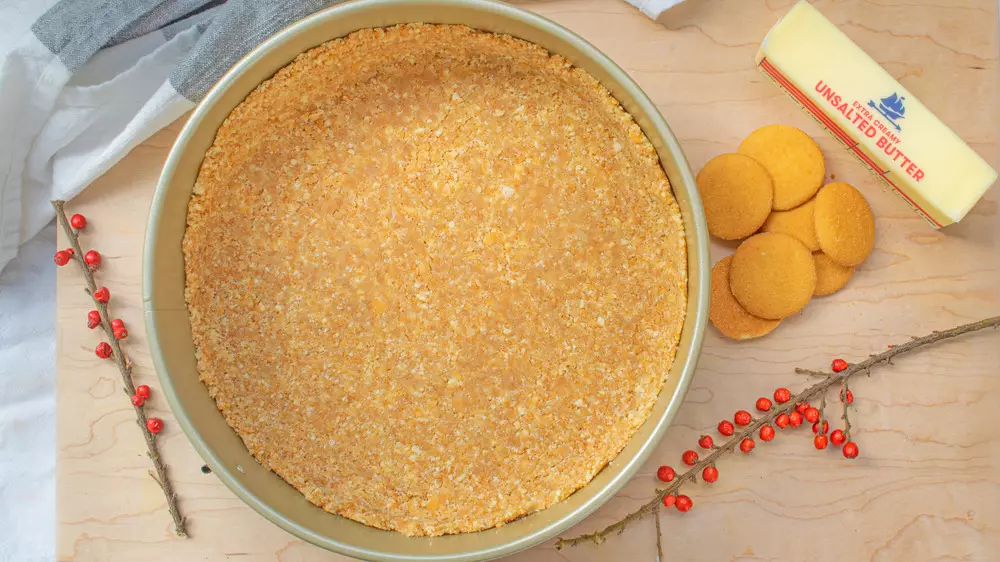 bişməyən zoğallı portağal cheesecake üçün qabıq