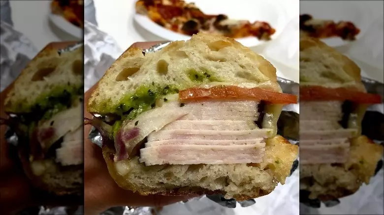 costco hot turkey at provolone sandwich