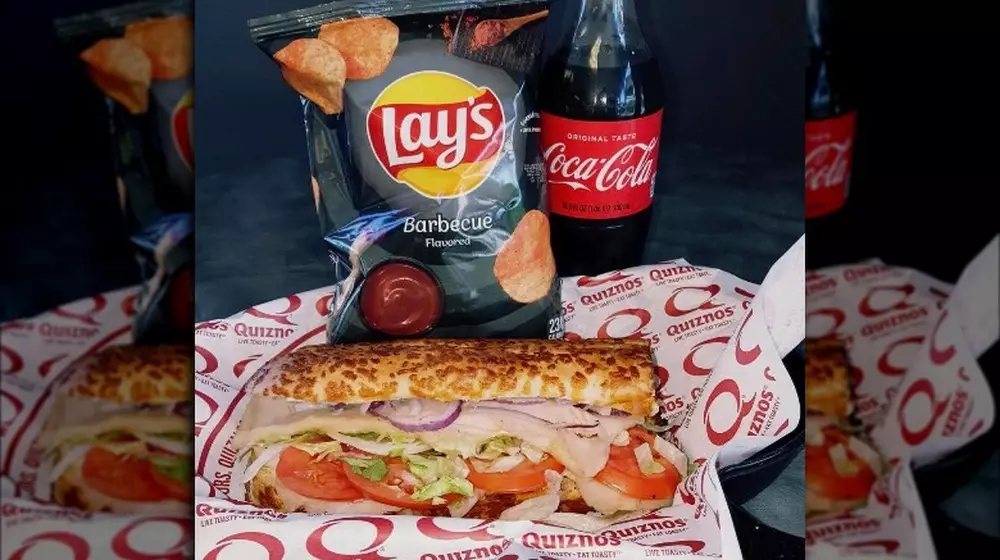 Quiznos Turkey Ranch ug Swiss sandwich