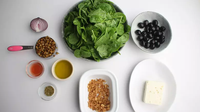 lentil sipinachi salad ingredients