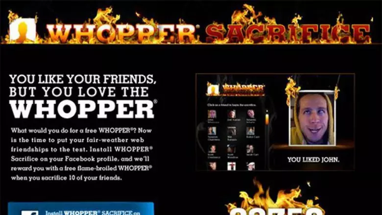 App na Whopper Sacrifice