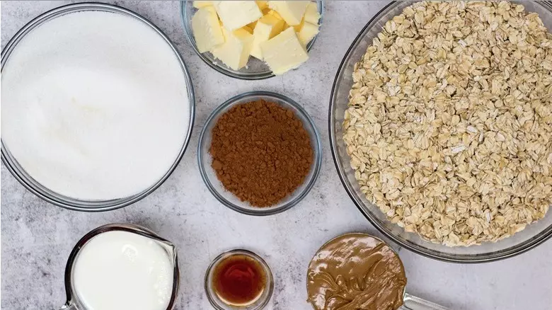 no-bake cookie ingredientlar ekranda