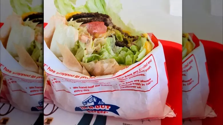 In-N-Out Burger 3X3 Protein Style in wrapper