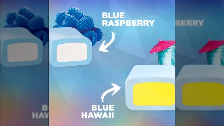 Blå hindbær og blå Hawaii Hi-Chews