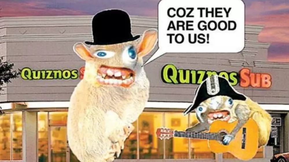 čuden oglas Quiznos s spongemonkeys