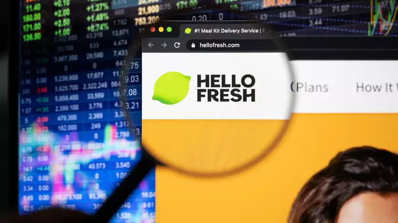 “HelloFresh” bir stockanyň ekranynda