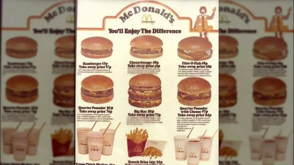 Mcdonald's menu