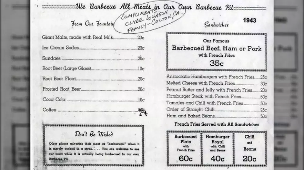 McDonald's menua 1940ko hamarkadan