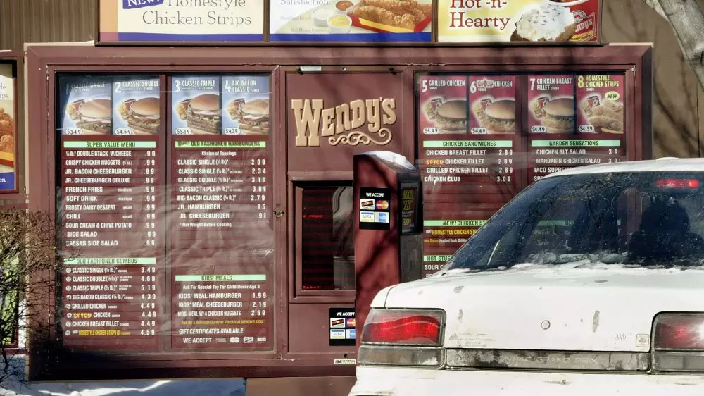 menú drive thru de wendy