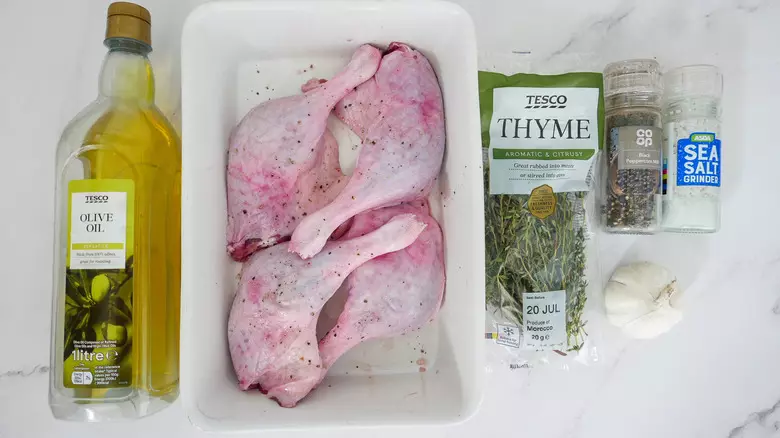 ingredientes de confit de pato