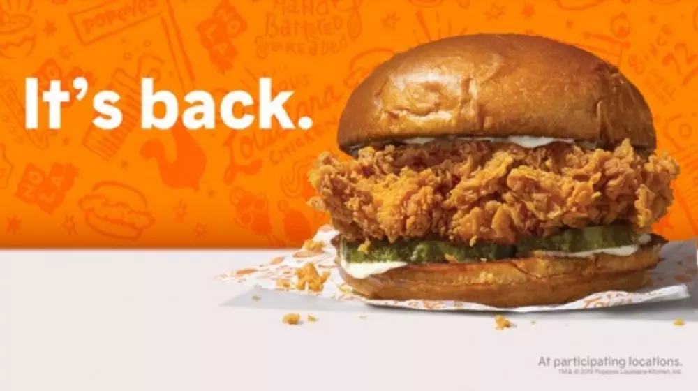 popeyes isandwich yenkukhu