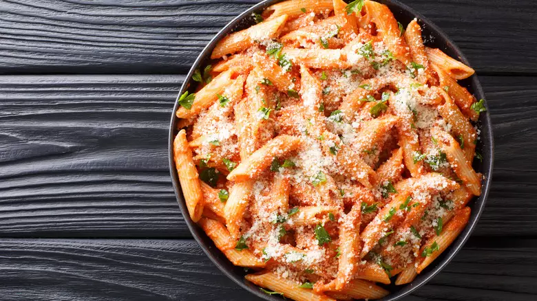 A bowl penne alla vodka