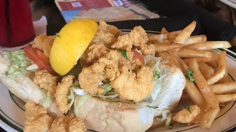 New orleans shrimp po boy sandwich