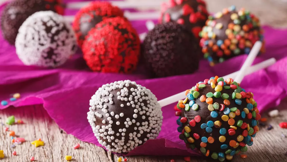 festive chocolate cake balls