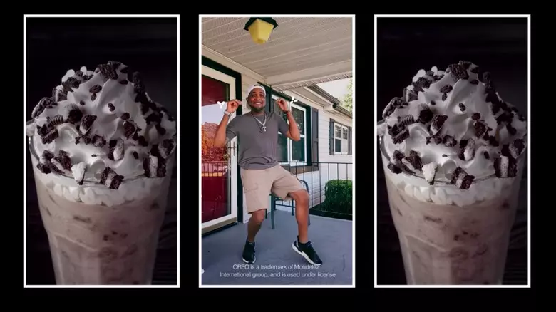 Реклама на Applebee со Oreo shake и човек кој танцува TikTok