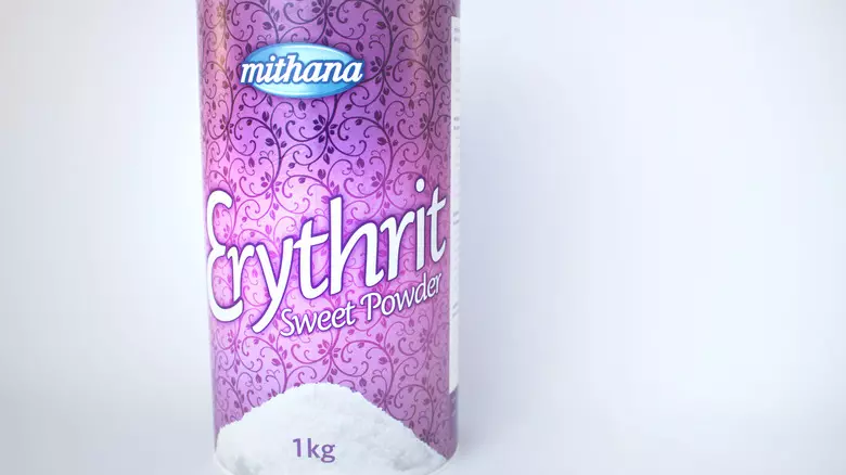 Beholder med Erythritol sødemiddel