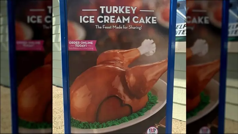 poster della torta gelato di tacchino Baskin Robbins